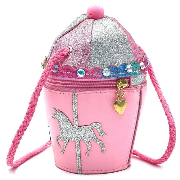 Accessories | Girls Leather Glitter Unicorn Carousel Kids Purse | Poshmark